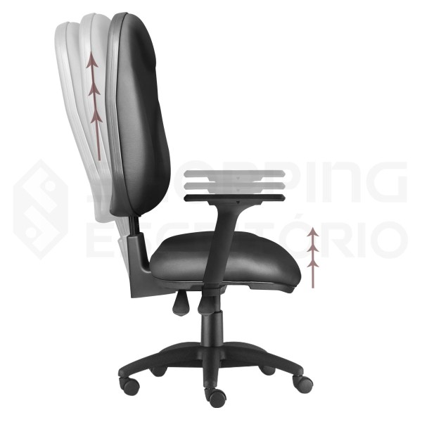 Cadeira Giratória Ergonômica Back System Presidente Gomada Anatômica Capa